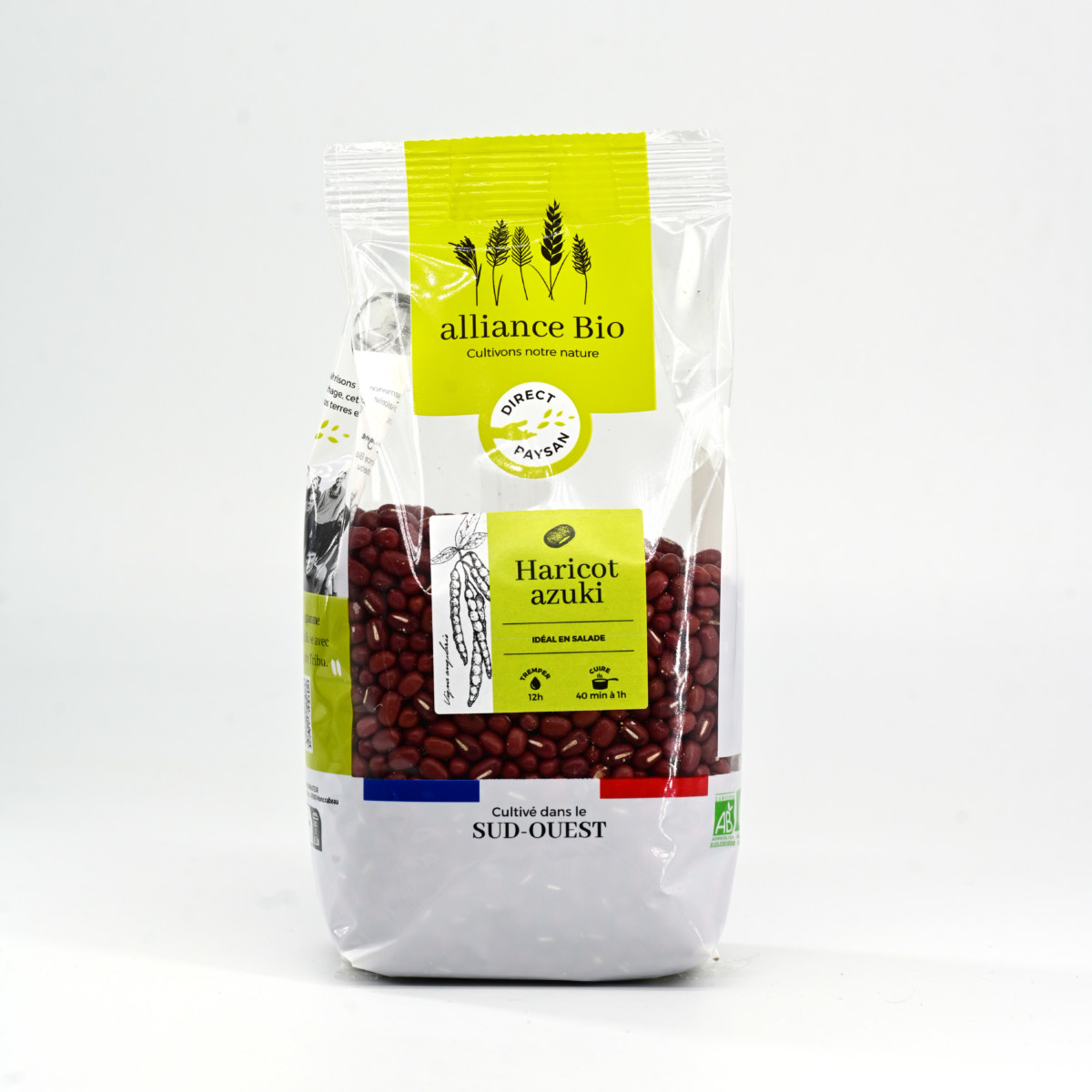 Haricot Azuki bio France - 500g - Achat direct paysans - alliance Bio